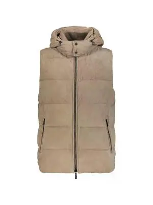 MOORER Padded Leather Gilet