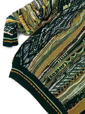 LANEUS Patterned Jacquard-knit Sweater
