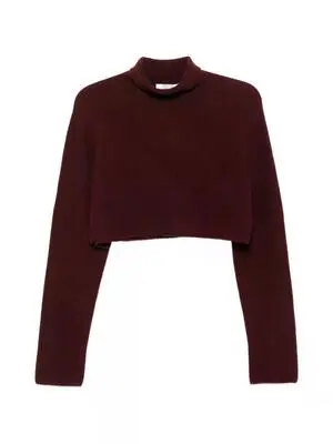 Christian Wijnants Mock Neck Cropped Sweater - Red