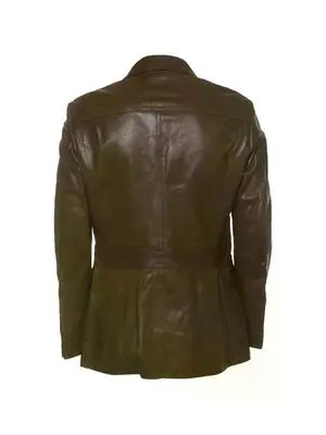 Gucci Leather Button-up Jacket