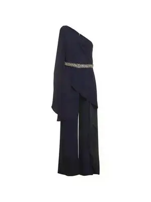 Alice + Olivia Venita Crystal-embellished Jumpsuit - Blue