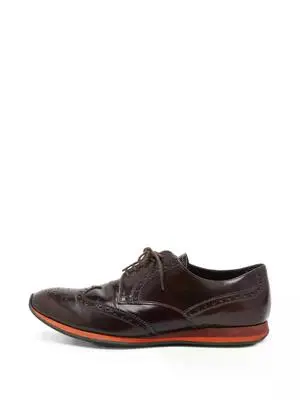 Prada Wingtip Brogue Derby Shoes - Brown