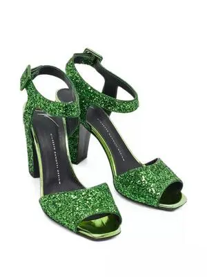 GIUSEPPE ZANOTTI Emmanuelle Glitter Ankle Strap Sandals