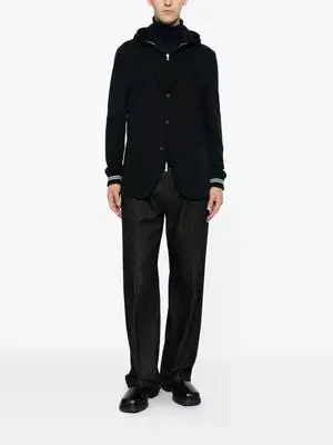 Eleventy Hooded Single-breasted Jacket - Blue