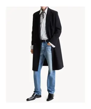 Saint Laurent Coat In Double-face Wool Felt