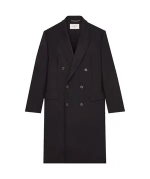 Saint Laurent Double-breasted Long Overcoat