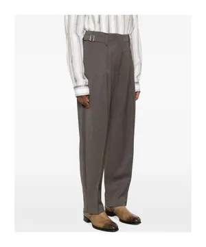 SYSTEM Buckle-detail Pressed-crease Tailored Trousers