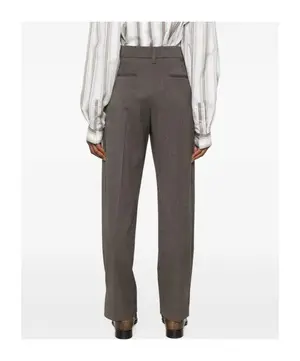 SYSTEM Buckle-detail Pressed-crease Tailored Trousers