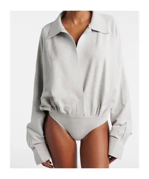 Norma Kamali Cotton-blend Jersey Bodysuit