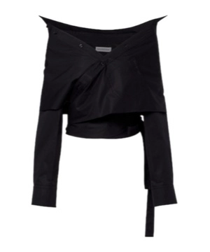 Balenciaga Asymmetric Cotton Top - Black