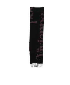 VIVIENNE WESTWOOD Reversible Logo Scarf - Black