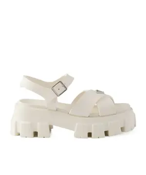 Prada Monolith Rubber Sandals - Ivory