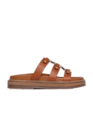 Celine Slide Tippi In Calfskin - Tan