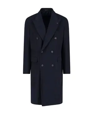 Tagliatore Peak-lapels Double-breasted Coat - Black