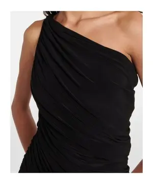 Norma Kamali Diana Asymmetrical Ruched Minidress