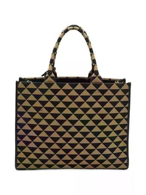 Prada Triangolo Symbole Saffiano Leather Tote Bag - Black