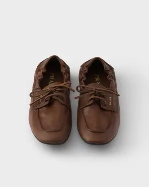 Prada Shuffle Antiqued Leather Boat Shoes
