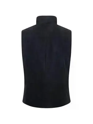 MOORER Suede High-neck Gilet - Black