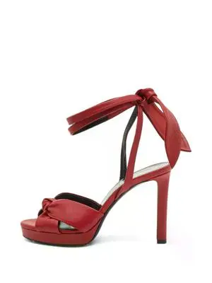 Saint Laurent Bianca Knotted Sandals - Red