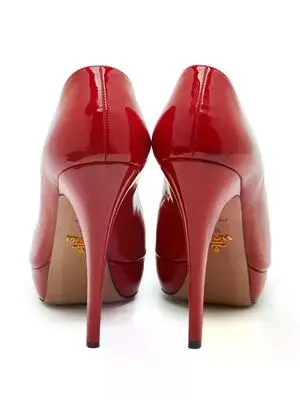Prada Patent Leather Peep-toe Platform Stiletto Pumps