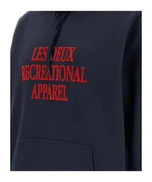 LES DEUX Logo Print Drawstring Hoodie