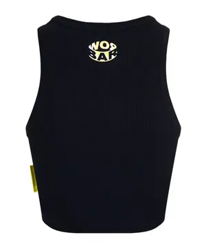 BARROW Rubberised Logo Crewneck Tank Top - Black