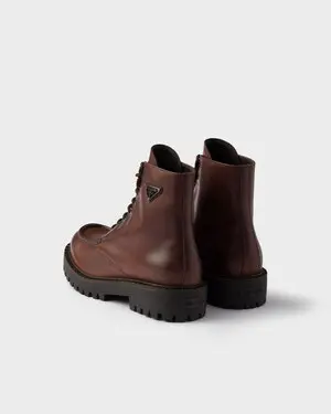 Prada Laced Leather Booties