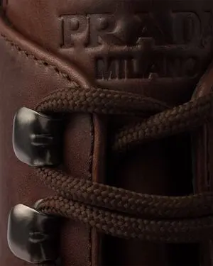Prada Laced Leather Booties