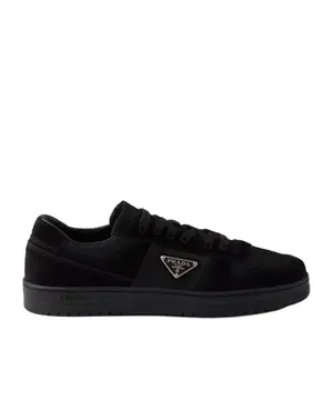 Prada Downtown Re-nylon And Suede Sneakers - Black