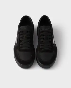 Prada Downtown Re-nylon And Suede Sneakers