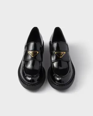Prada Chocolate Patent Leather Loafers