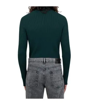COURREGES Reedition Rib-knit Mock-neck Sweater - Green