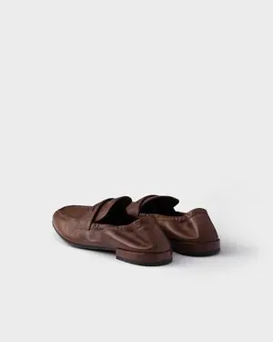 Prada Shuffle Antiqued Leather Loafers