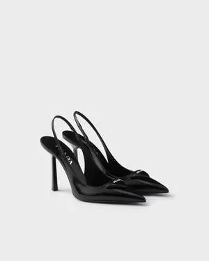 Prada Brushed Leather Slingback Pumps
