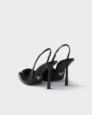 Prada Brushed Leather Slingback Pumps