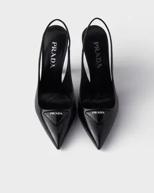 Prada Brushed Leather Slingback Pumps