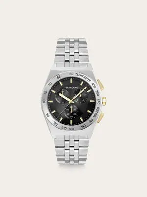 FERRAGAMO Vega New Chrono Stainless Steel Bracelet Watch - Black