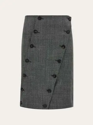 FERRAGAMO Straight Cut Skirt With Button Detail