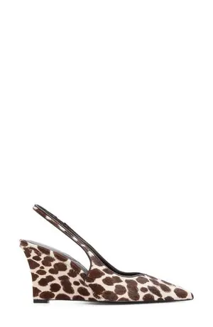 Aldo Jenadine Genuine Calf Hair Pointed Toe Wedge Pump