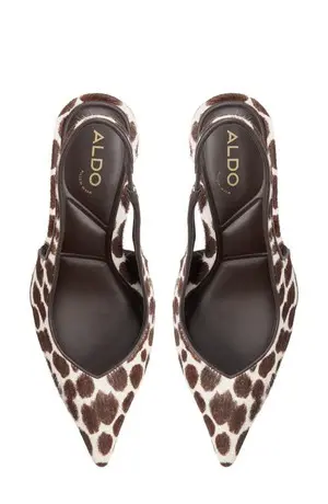 Aldo Jenadine Genuine Calf Hair Pointed Toe Wedge Pump