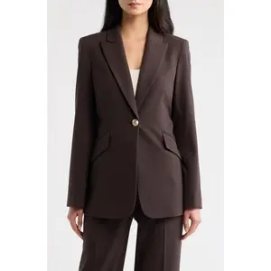 TAHARI ASL One-button Peak Lapel Blazer