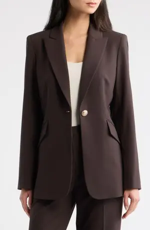 TAHARI ASL One-button Peak Lapel Blazer