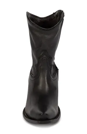 FREEBIRD Distressed Leather Zip-up Booties - Black
