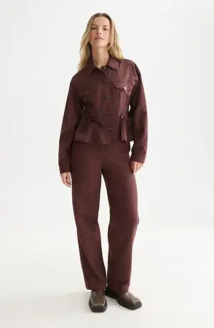 Scotch & Soda Fitted Peplum Trucker Jacket