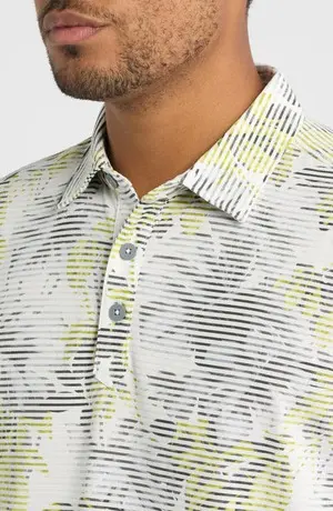 Tommy Bahama Costa Wave Vines Seersucker Stripe Islandzone® Polo - Turbulence