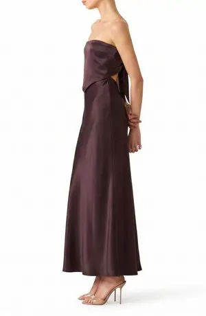 Steve Madden Elaia Satin Tie Back Strapless Dress