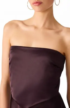 Steve Madden Elaia Satin Tie Back Strapless Dress