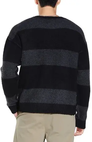 CIVIL SOCIETY Rothko Stripe Crewneck Sweater - Black