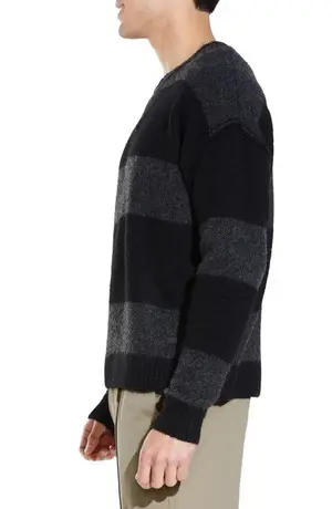 CIVIL SOCIETY Rothko Stripe Crewneck Sweater - Black