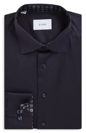 Eton Slim Fit Solid Shirt - Navy